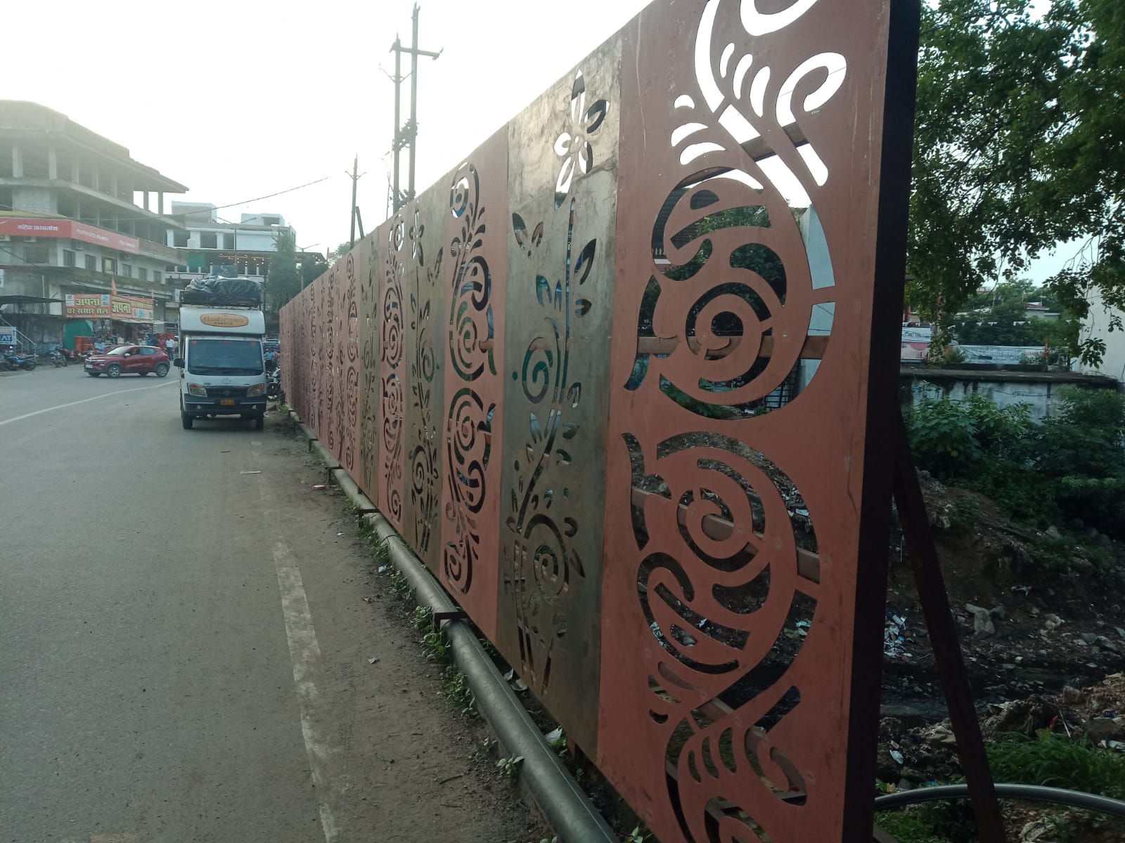 Vertical garden was not made, that's why iron designed sheet was ...