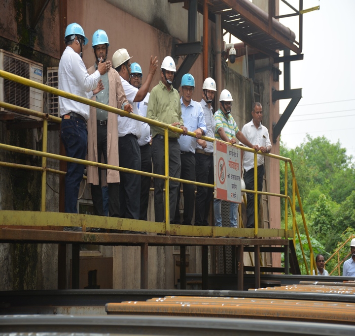 Railway officers observed the production of rail track at Universal ...