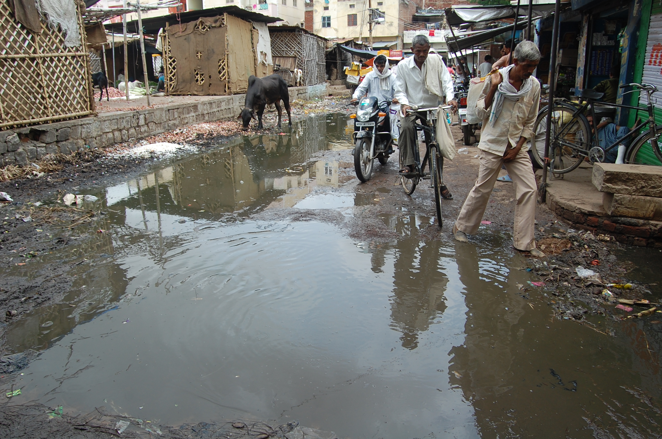 Due to lack of sewer line in wards 17 and 23, mud is happening in the ...