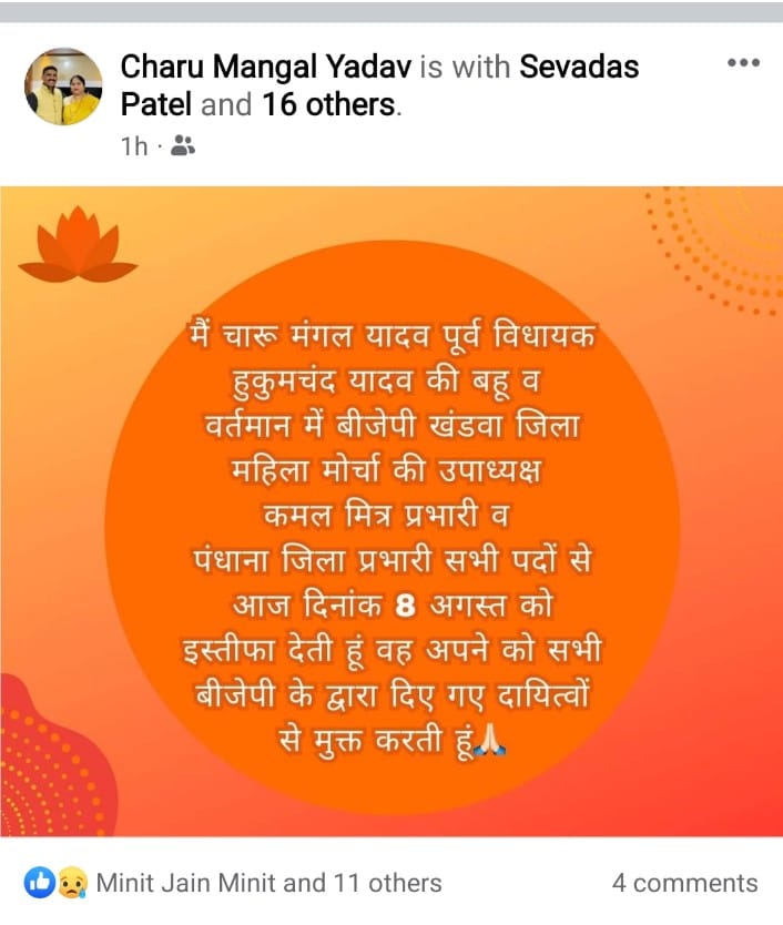 Mayor's sister-in-law resigns from BJP duties | महापौर की जेठानी का BJP ...