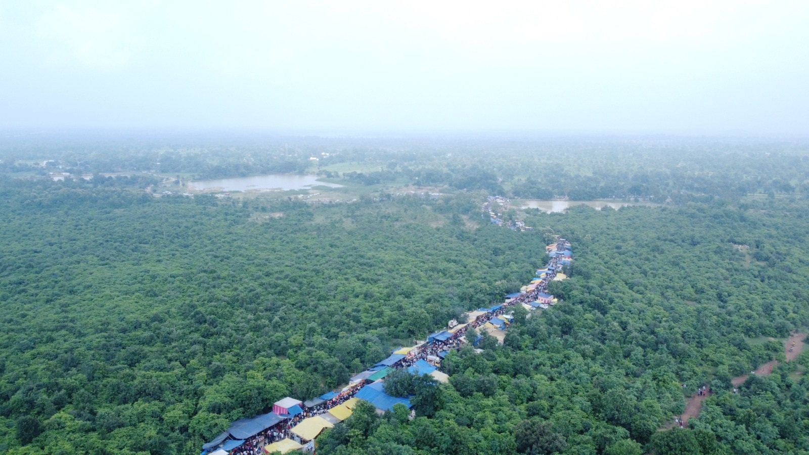 4.5 km long line kept on climbing Dalha mountain throughout the day ...