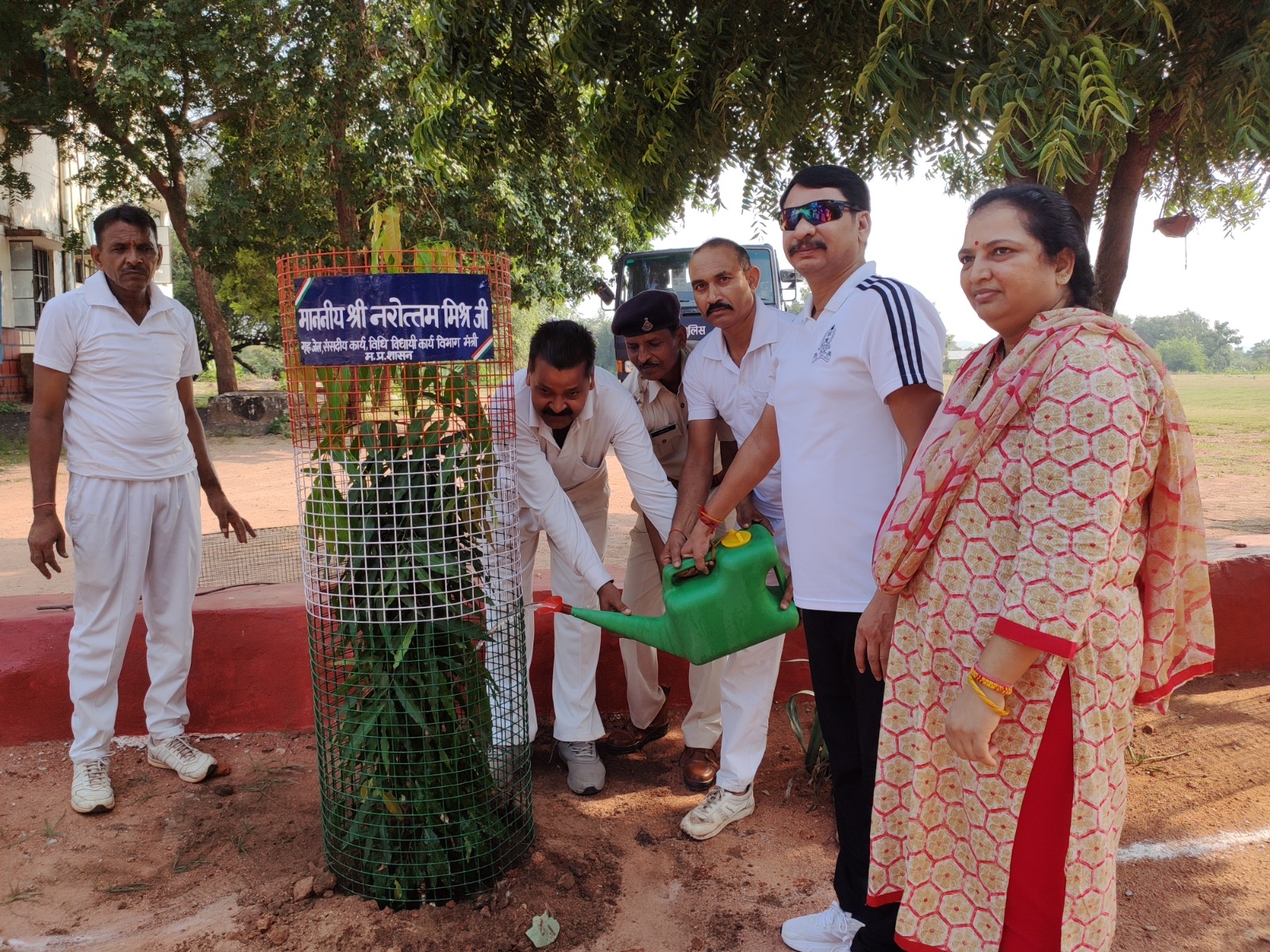 Before Gandhi Jayanti, mass plantation took place in the premises of ...