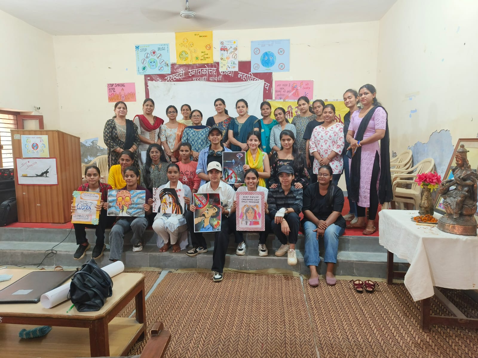 Deepanshi won in poster making competition and Ritu won in slogan ...