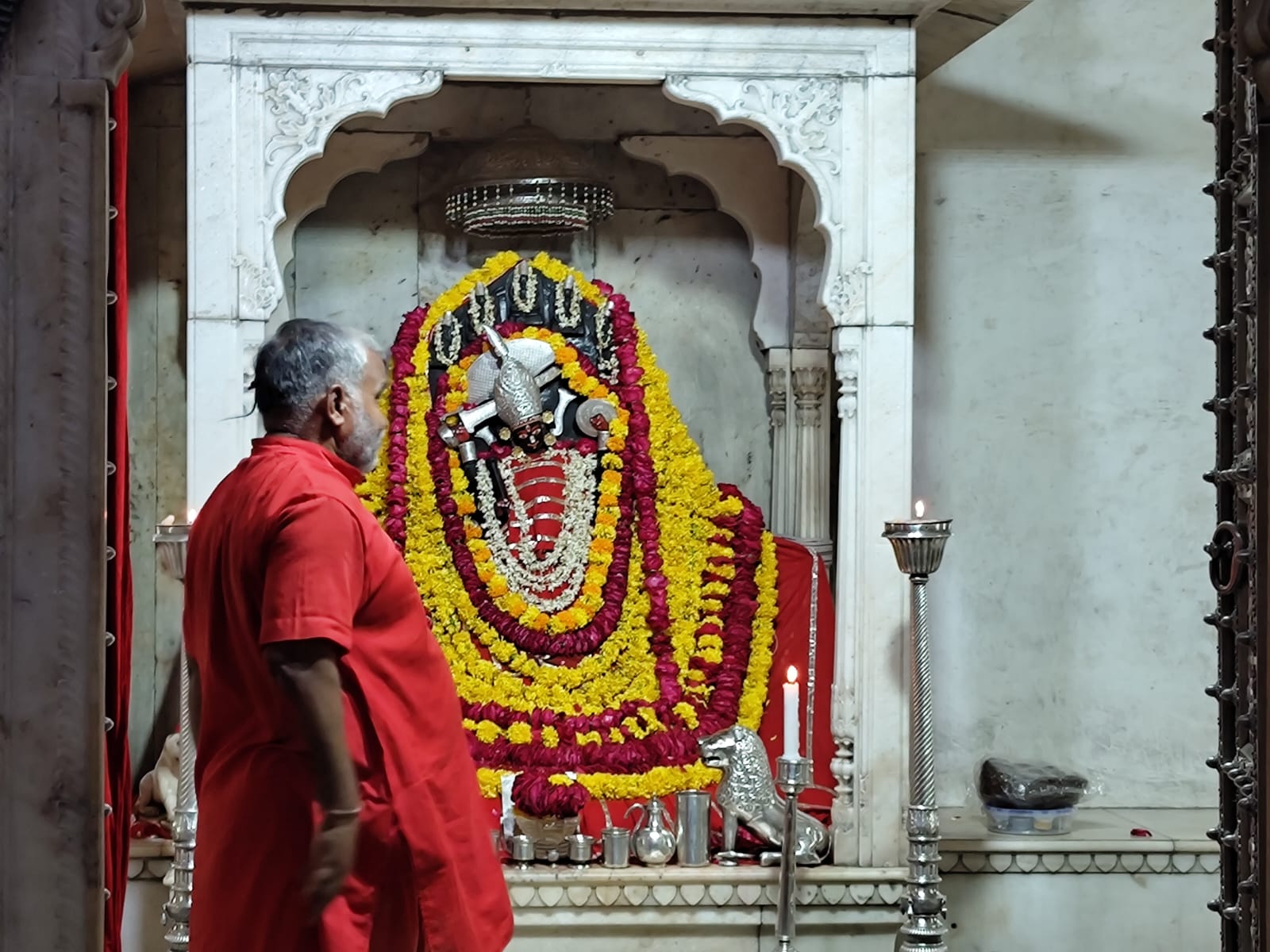 Shila Mata's adornment with gold dress