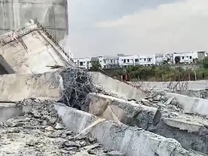 flyover bridge slab collapsed in palanpur of gujarat