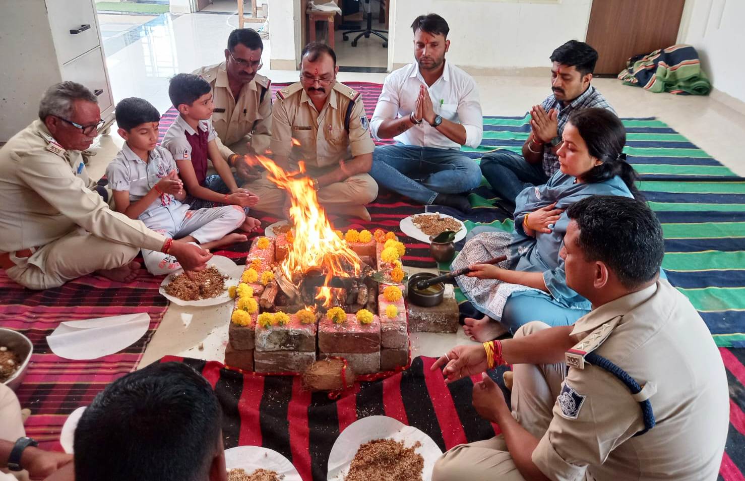 Havan and weapon worship took place in the police station premises ...