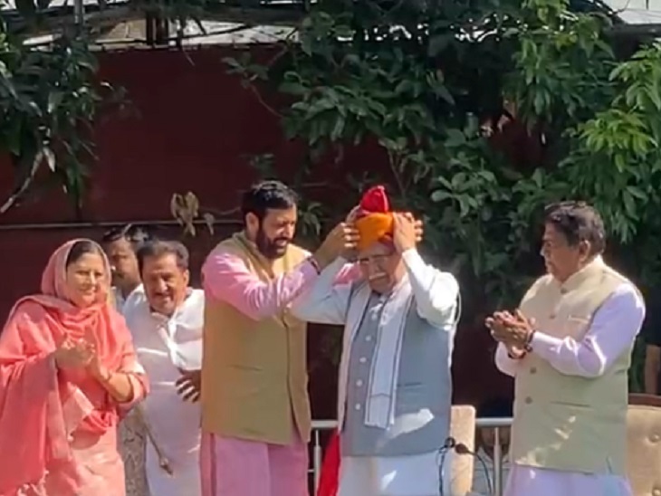 Haryana BJP President Nayab Saini Chandigarh CM Residence Grand Welcome ...