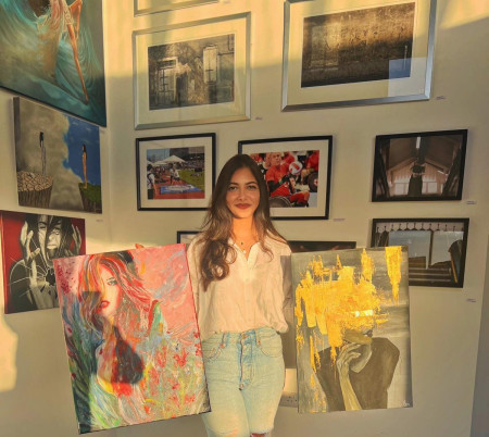 2 paintings of Dr. Charvi in London Art Exhibition | लंदन आर्ट ...