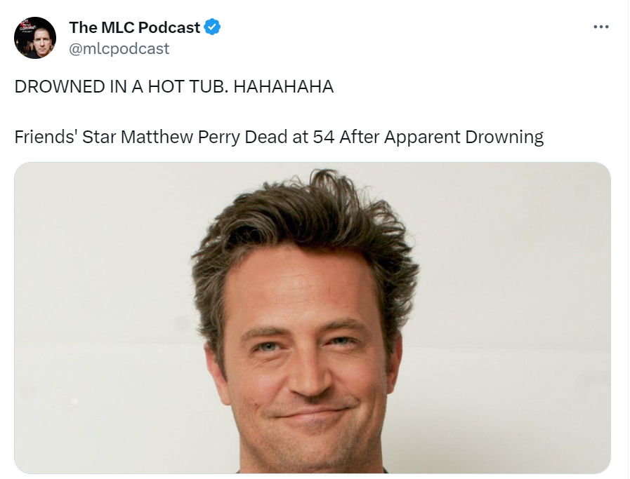 Comedians poke fun at Matthew Perry's death | મેથ્યુ પેરીના મૃત્યુ પર ...