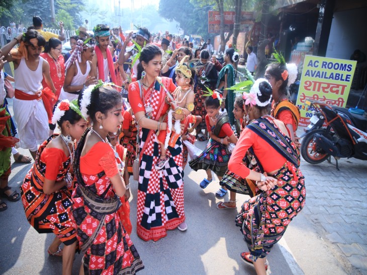 A glimpse of Mini India seen on the streets of Mathura, procession of ...