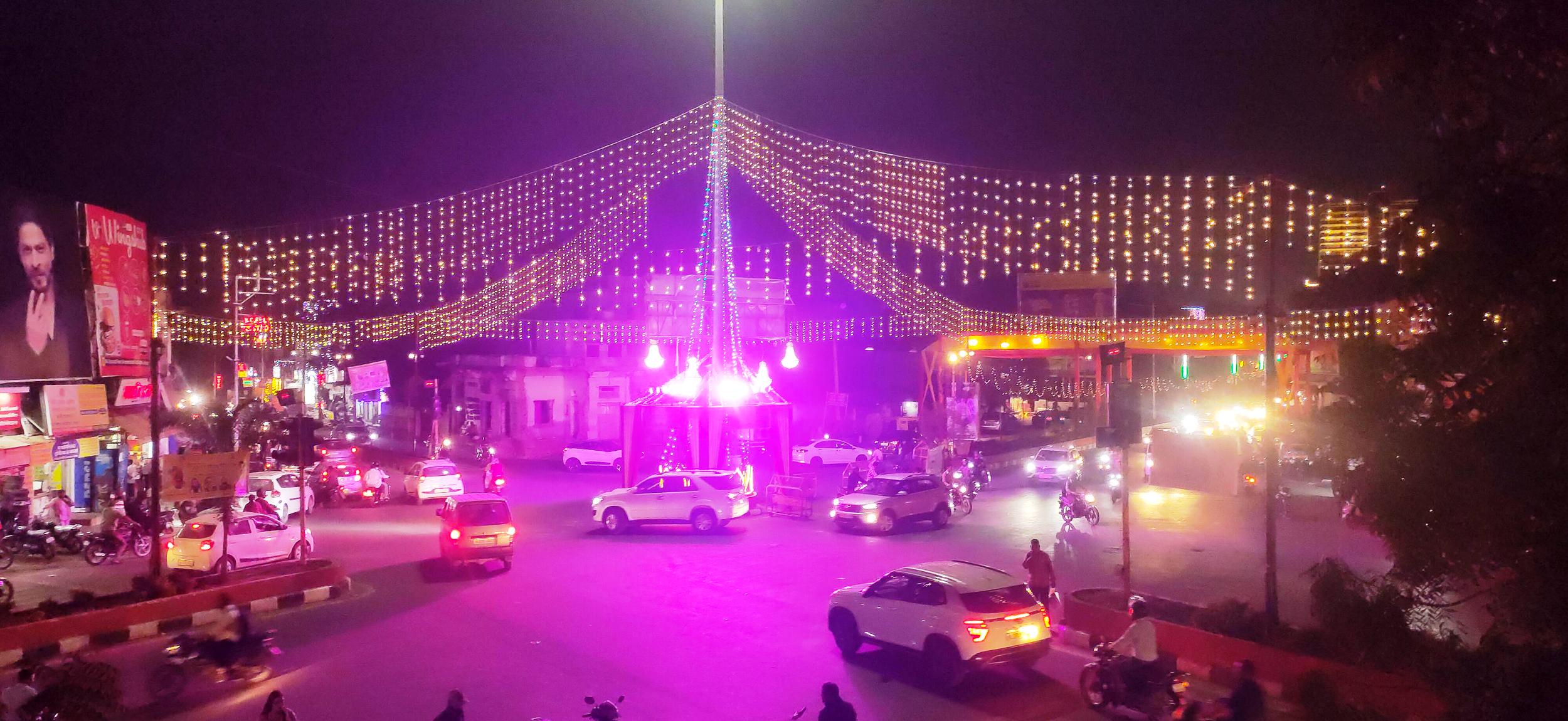 City of lakes decorated to welcome the festival of lights