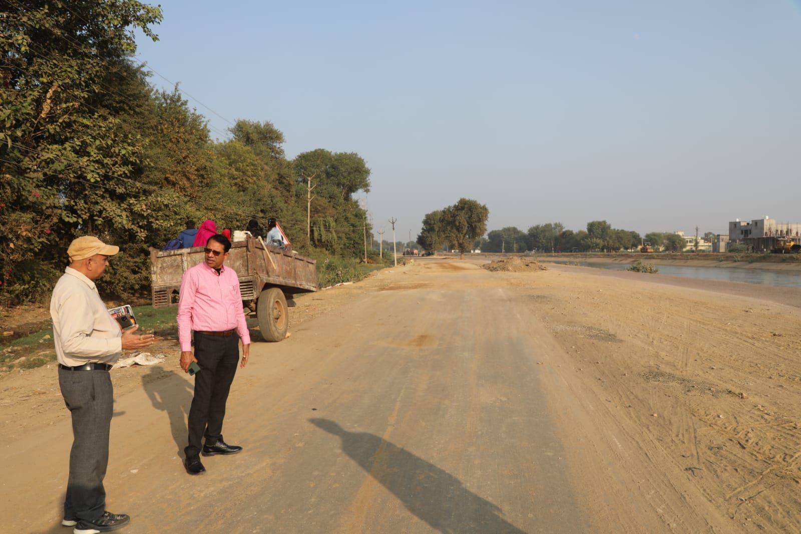 Displeasure: Seeing the potholes on Dhodhar Road, the collector said ...