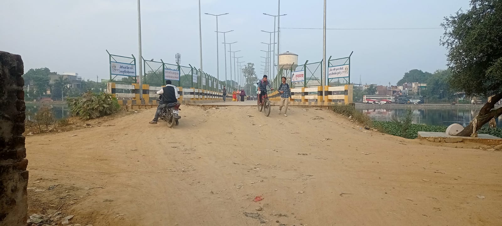Approach road could not be built, people forced to take risky journey ...