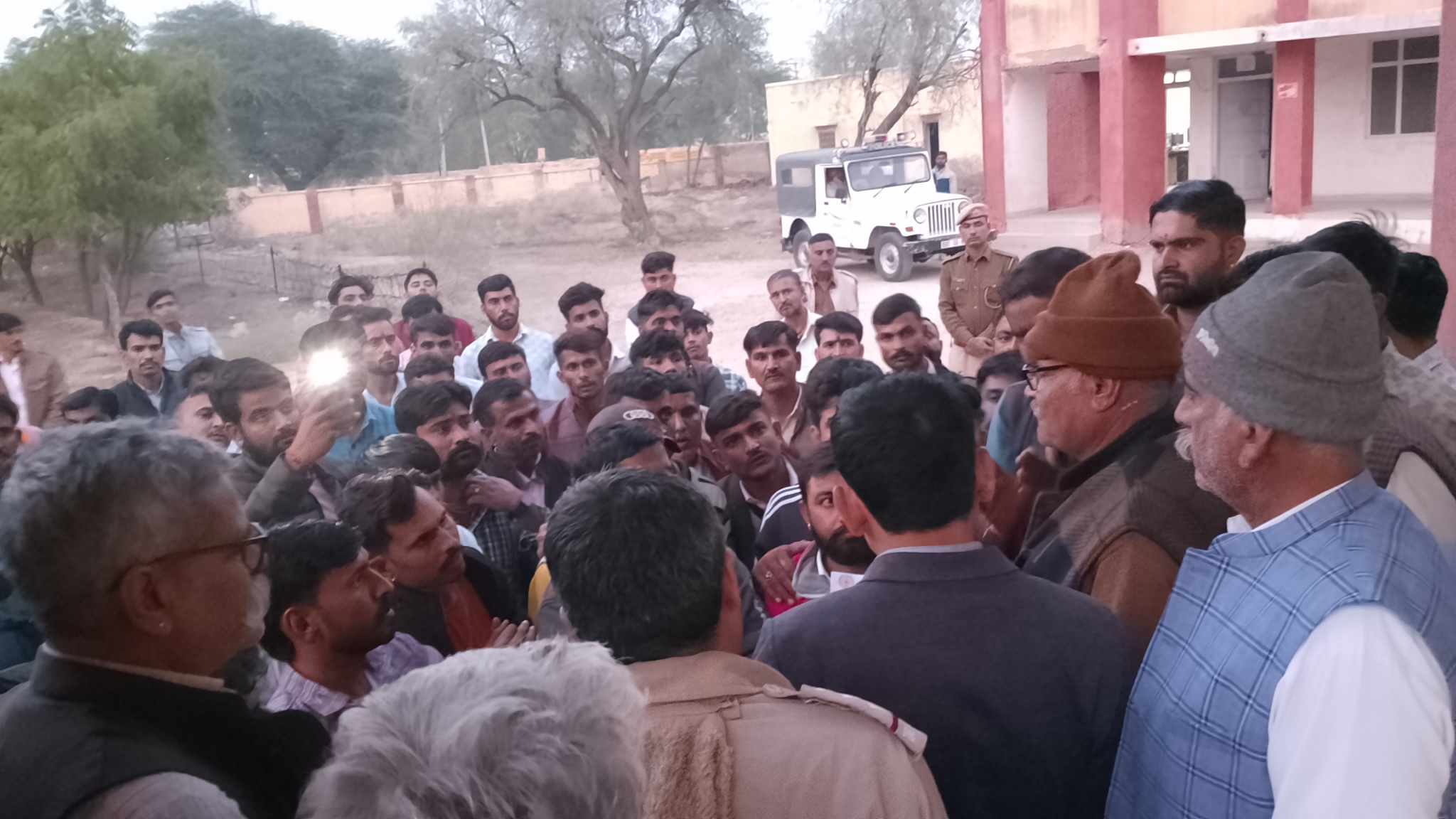 Protest against the murder of Sukhdev Singh Gogamedi. Market of Poogal ...