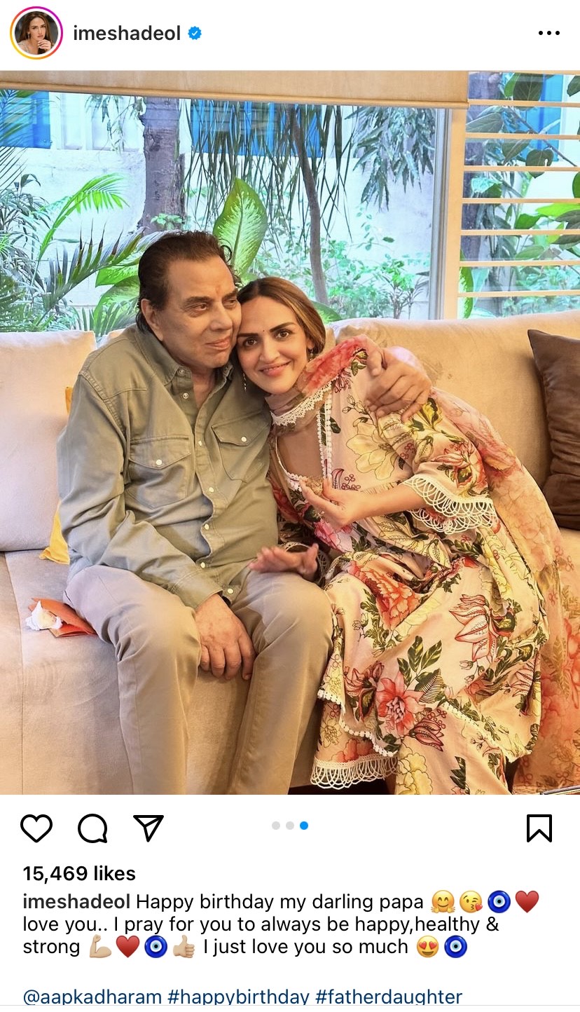 Dharmendra turns 88, isha deol, bobby deol, sunny deol reacts, shared posts on social media | 88 ...