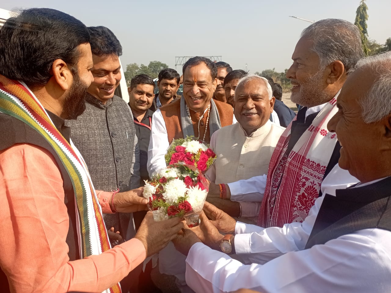Narnaul Vikas Bharat Jan Samvad Sankalp Yatra BJP in-charge Viplav Dev State President Naib ...
