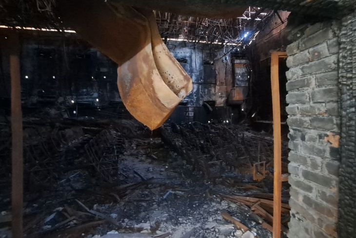 Municipal Council Auditorium Hall deserted after fire in Pali, waiting ...