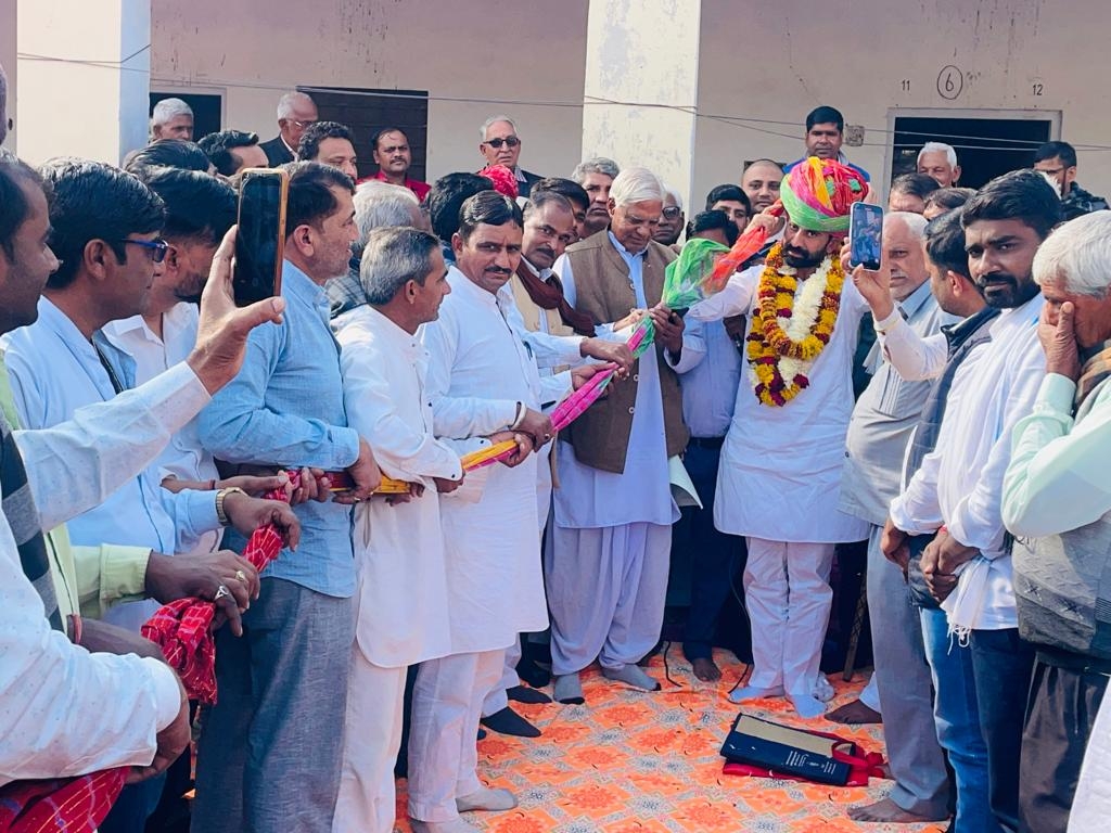 Mali Saini community welcomed the MLA in Shahpura