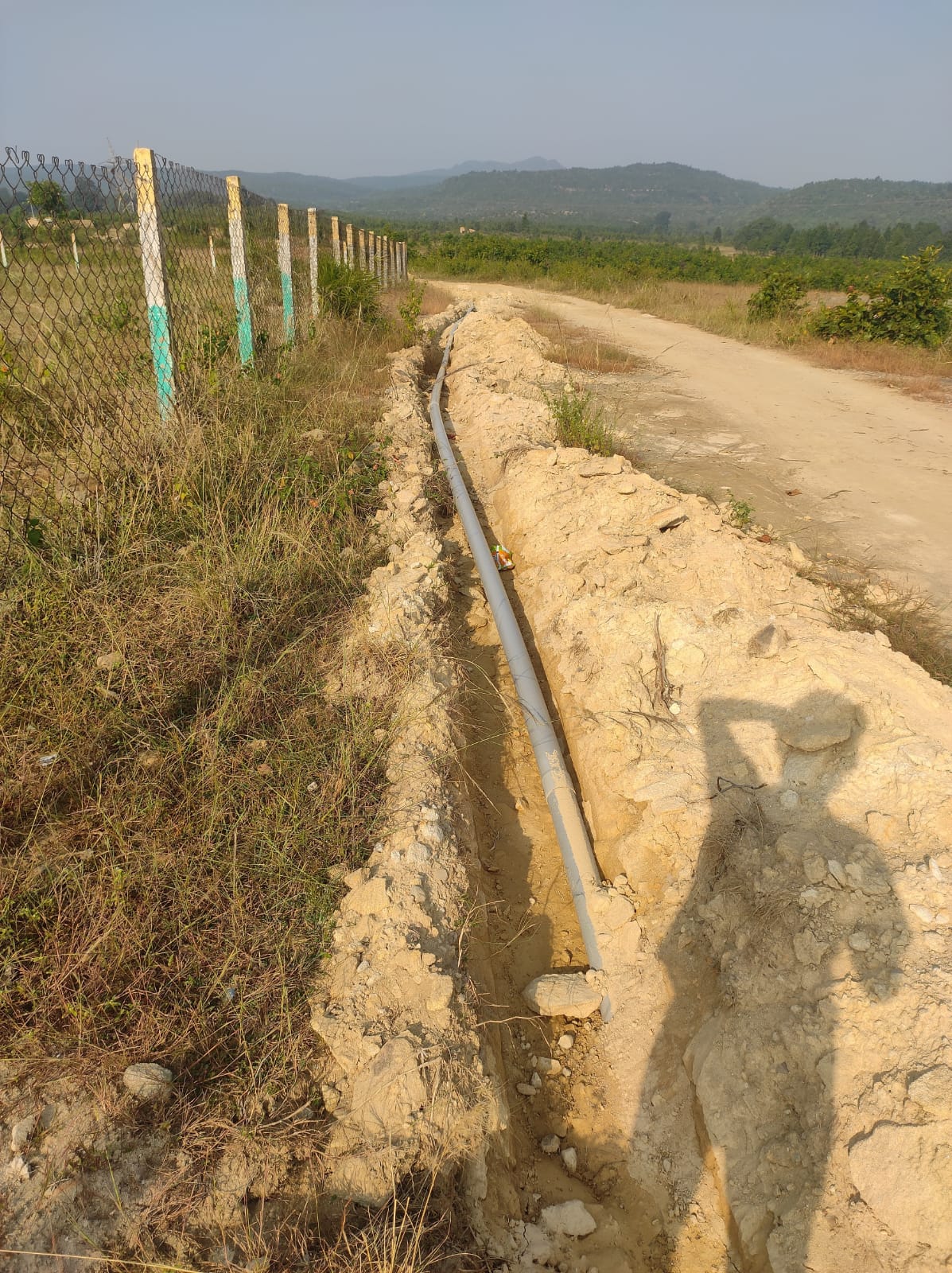 The rule is to lay a pipe by digging a three feet pit, but in some ...