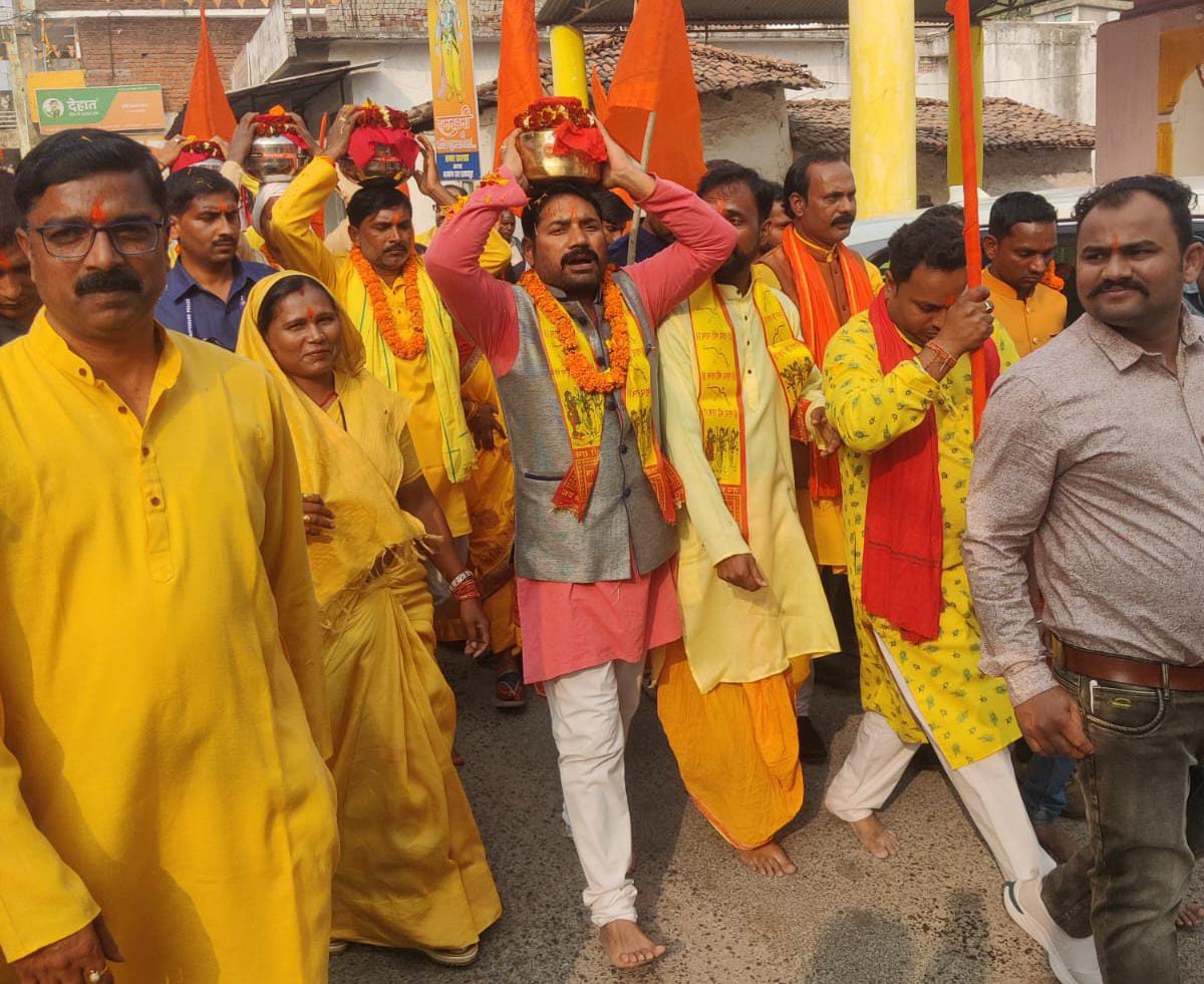 Grand Akshat Kalash Yatra taken out from Hanuman temple | हनुमान मंदिर ...