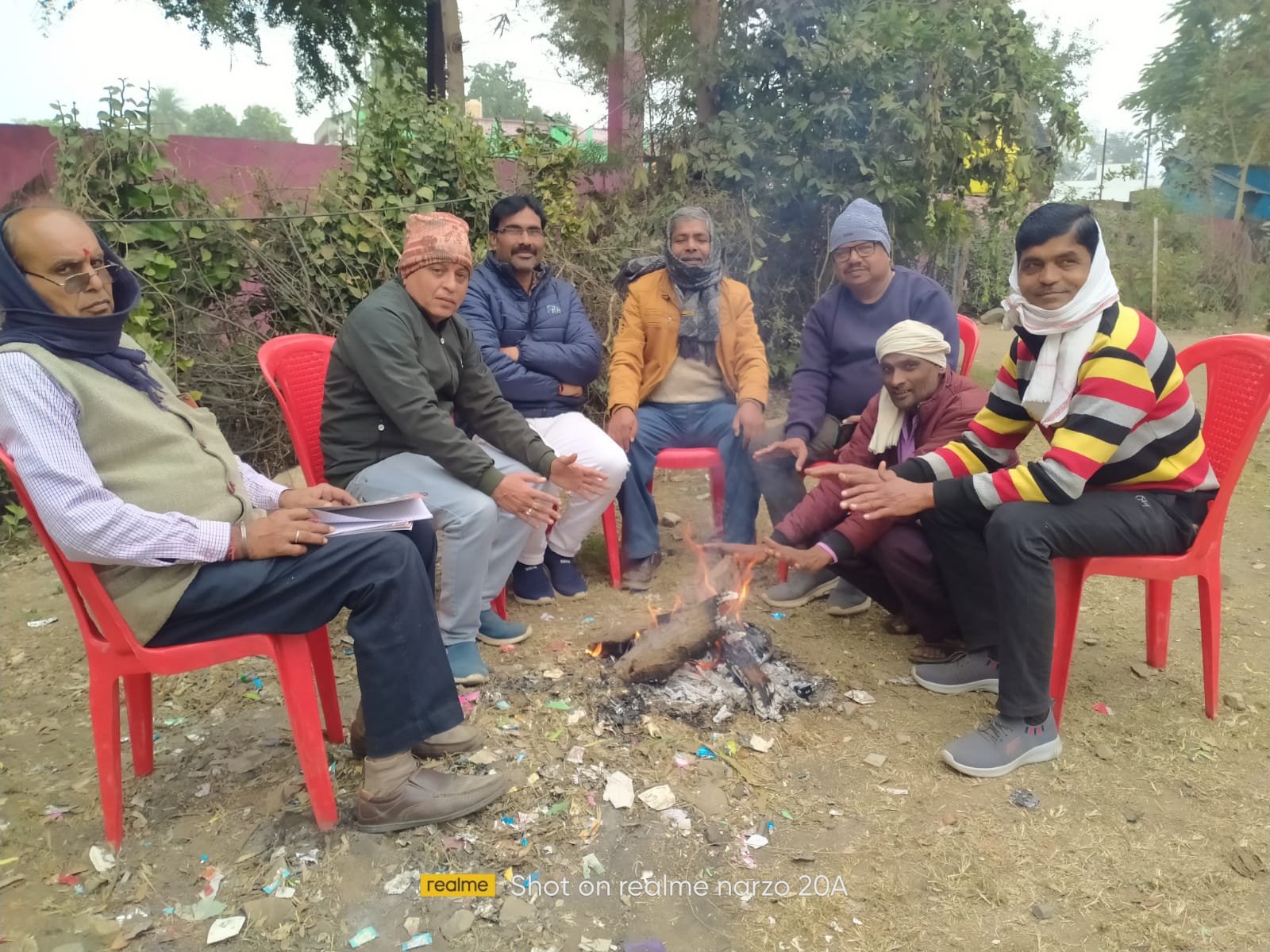 People kept warming bonfires throughout the day when the maximum ...
