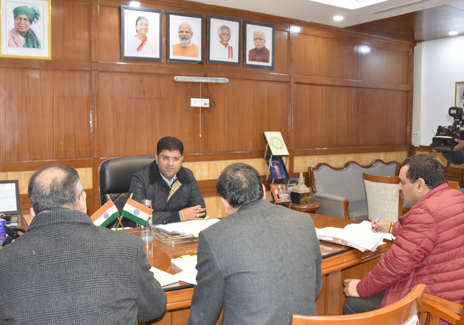 Haryana Deputy CM Dushyant Chautal Excise Department Review Meeting