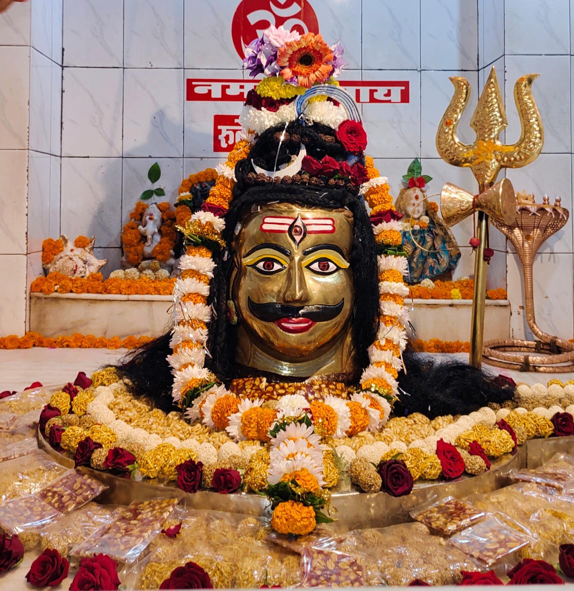 Rudreshwar Mahadev decorated with sesame laddus and flowers on Makar Sankranti | मकर संक्रांति ...