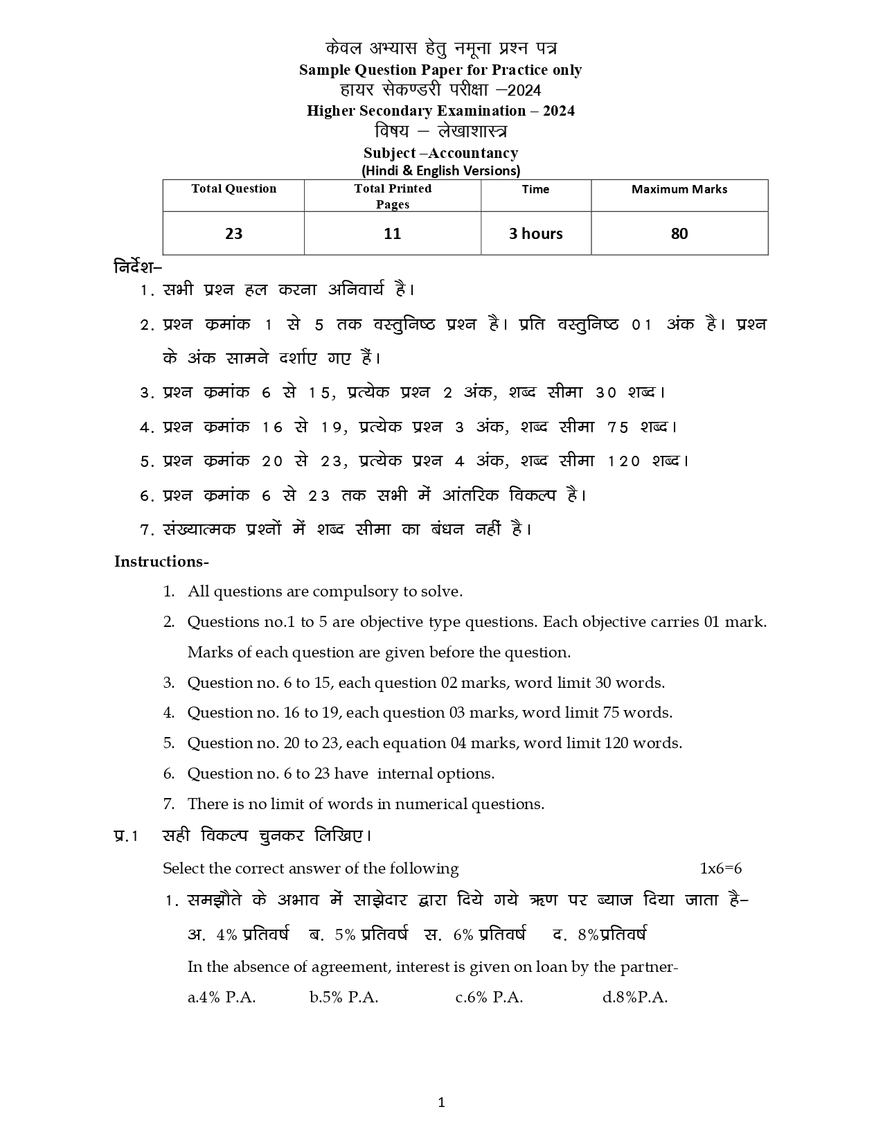MP Board 12th Sample Paper MP Board 12th Sample Papers 2024 ...
