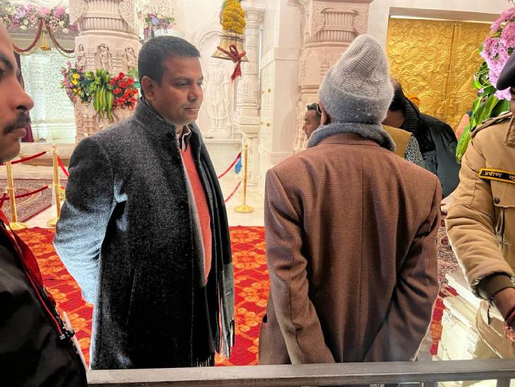 Officials inspected Ram temple with Champat Rai.Ayodhya. Rammandir. Dm ...