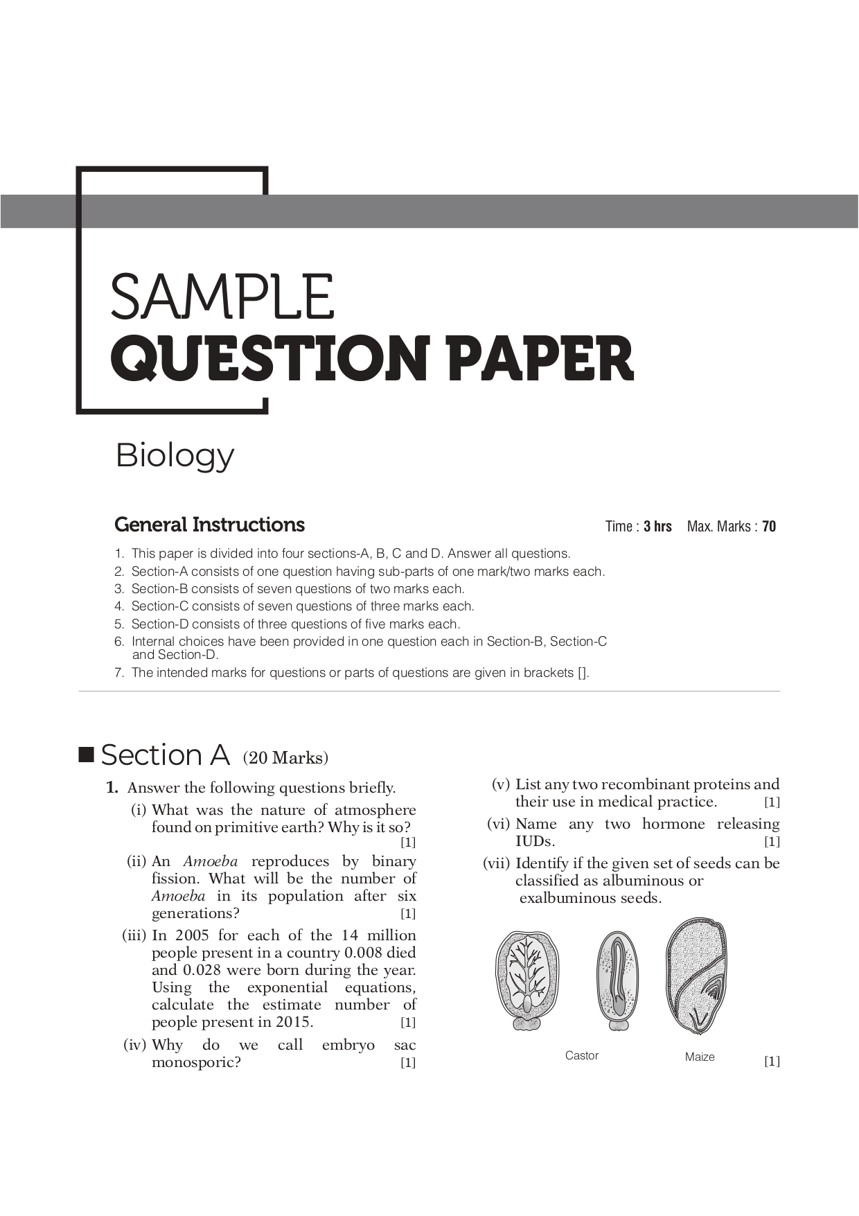 ICSE Board 12th Sample Paper 2024 ISC Board biology Arihant Practice ...