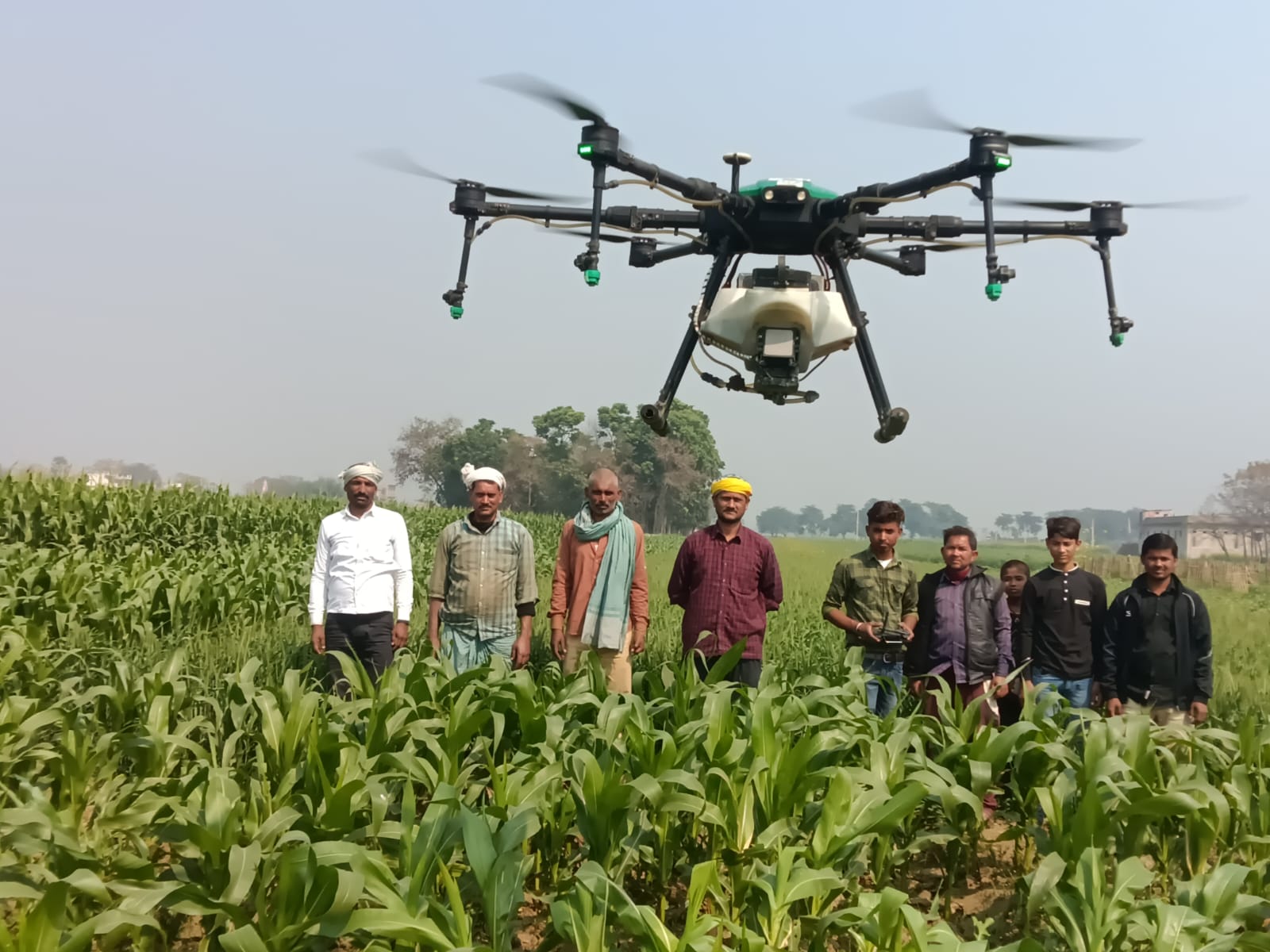 Spraying of pesticides with unmanned drone in farmers' fields to create ...