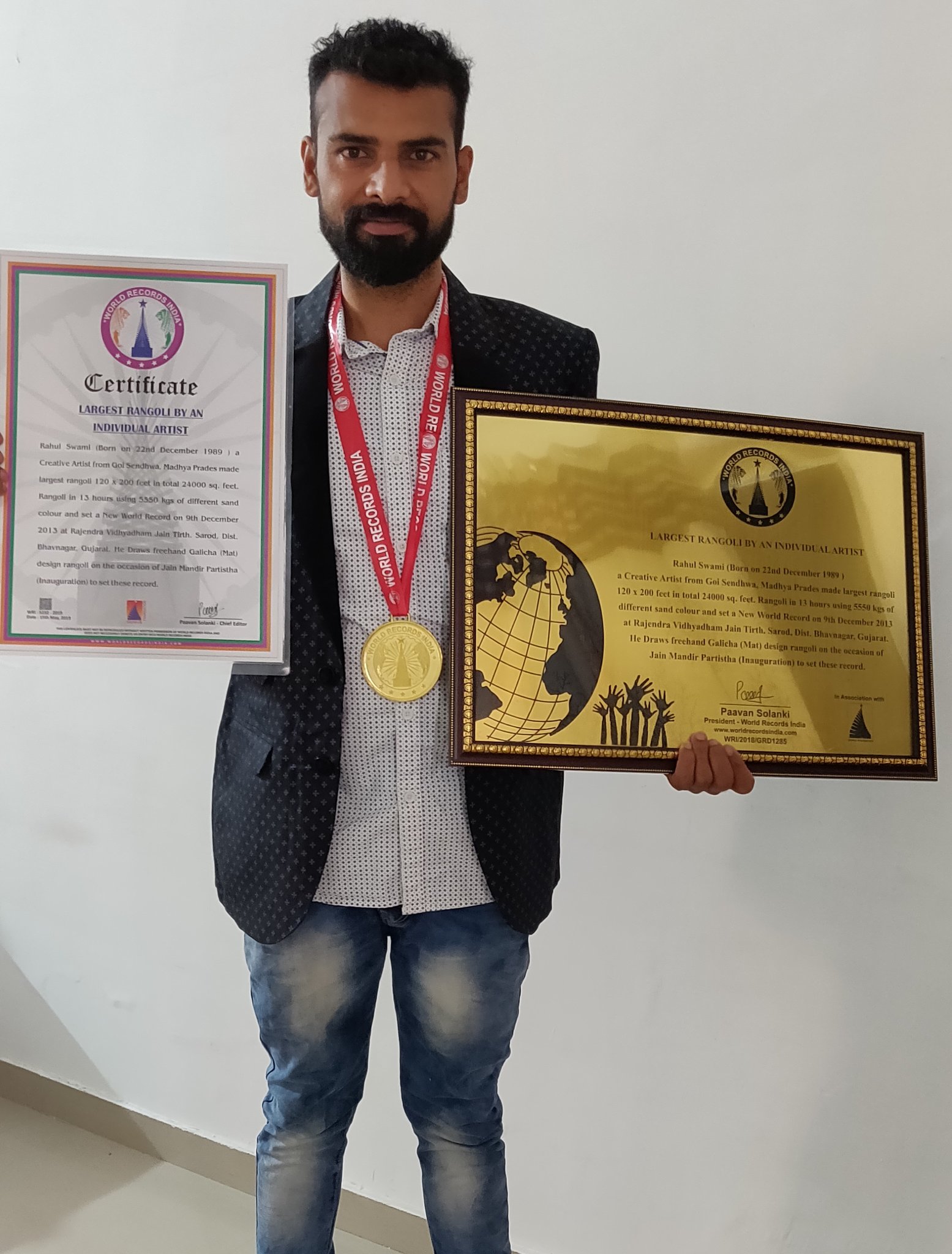 Meet India's fastest rangoli artist Rahul Swami, who is making rangoli ...