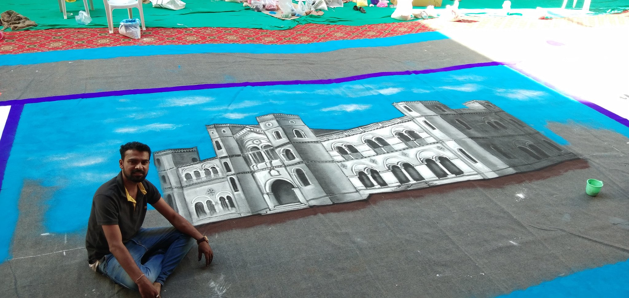 Meet India's fastest rangoli artist Rahul Swami, who is making rangoli ...