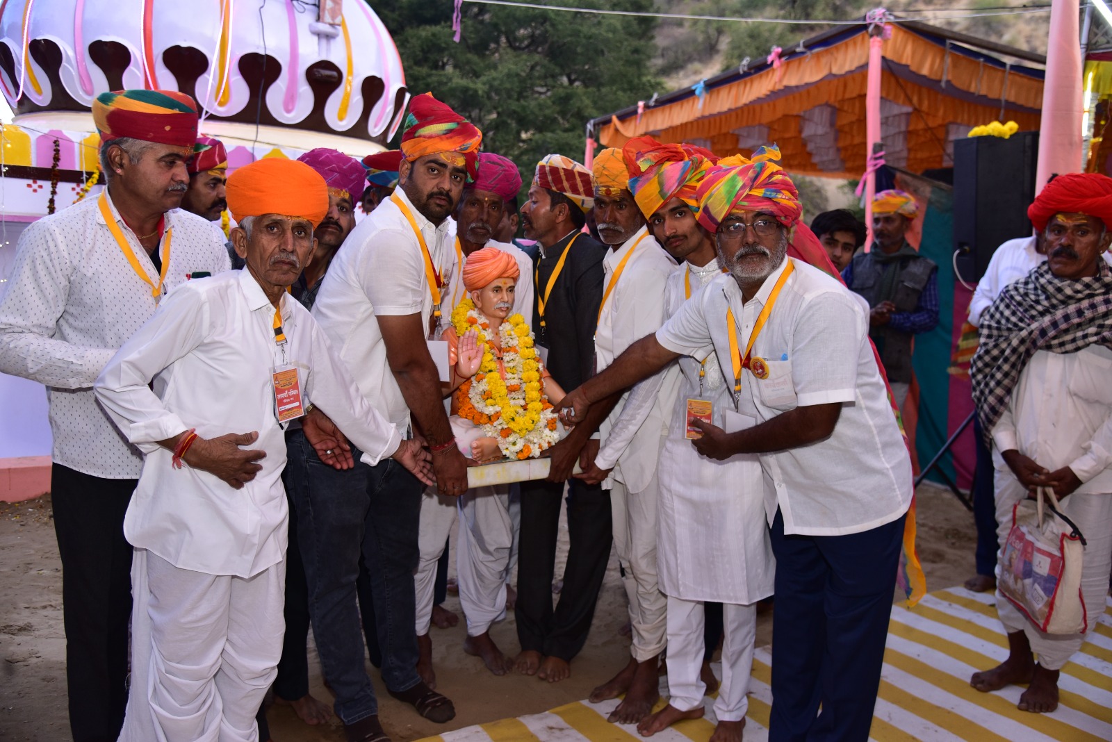 Installation of the statue of Brahmalin Mahant Ganga Bharti Maharaj ...