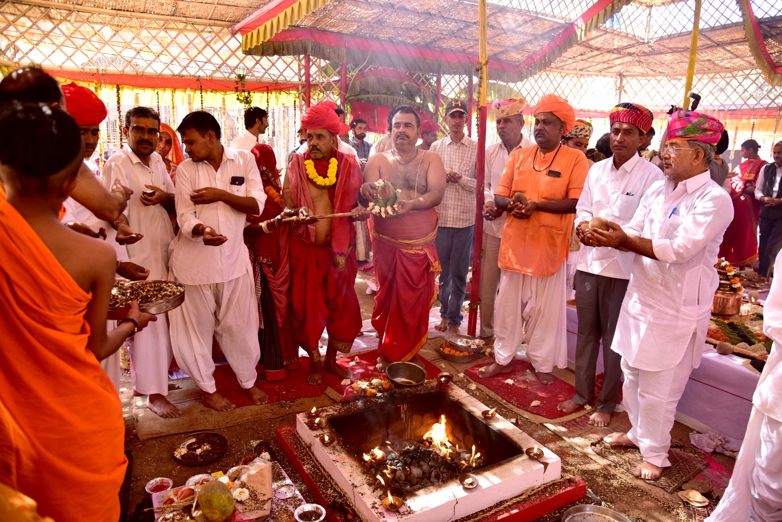 Installation of the statue of Brahmalin Mahant Ganga Bharti Maharaj ...