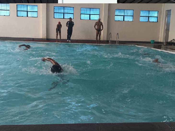 Training started in the small swimming pool of KD Singh Stadium,It is ...