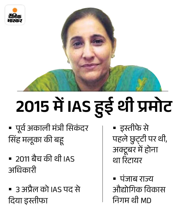 Punjab IAS Officer Parampal Kaur Joined BJP; Candidate Bathinda Sikandar Singh Maluka Daughter ...