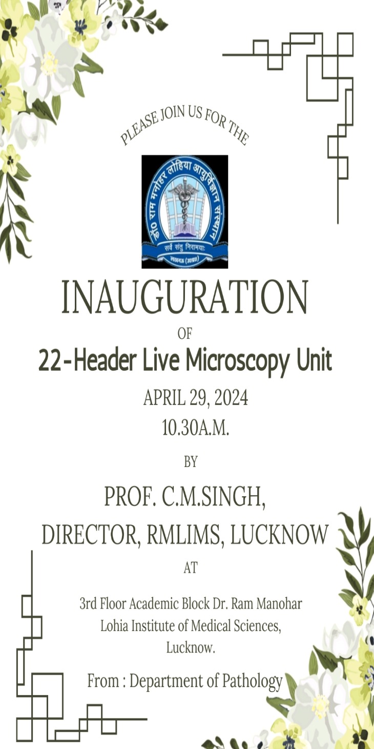 Lucknow - RMLIMS - The country's first 22 header microscope installed ...