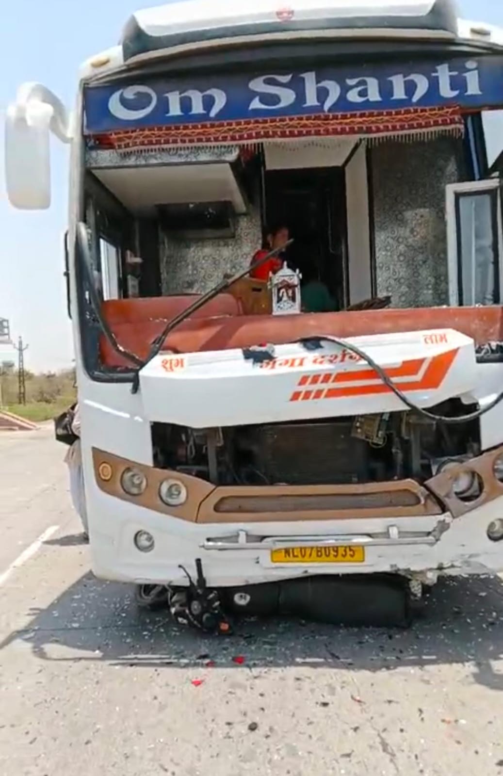 Uncle nephew's bike hit by sleeper bus