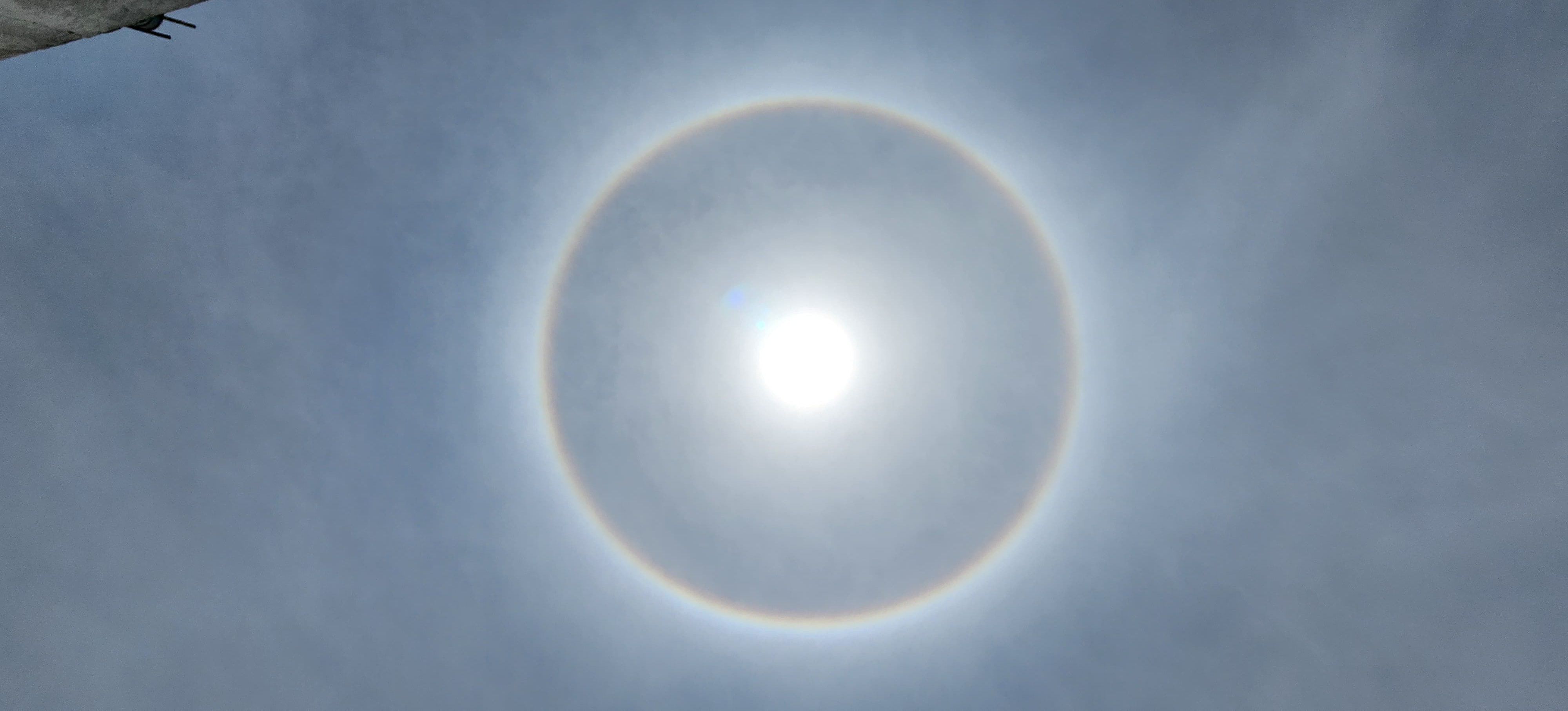 People are surprised and worried by the rainbow coloured aura of the Sun
