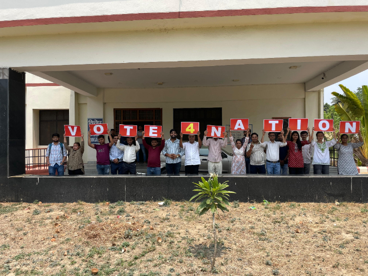 BJP Divyang Cell organized the event | भाजपा दिव्यांग प्रकोष्ठ ने किया 'वोट फॉर नेशन' कार्यक्रम ...