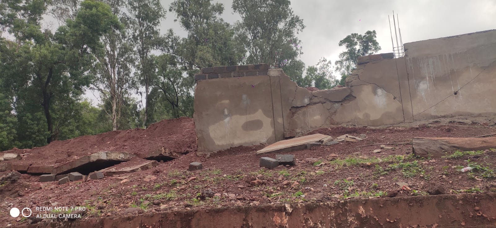 The returning wall of Oxygen Park built from DMF collapsed in the first ...