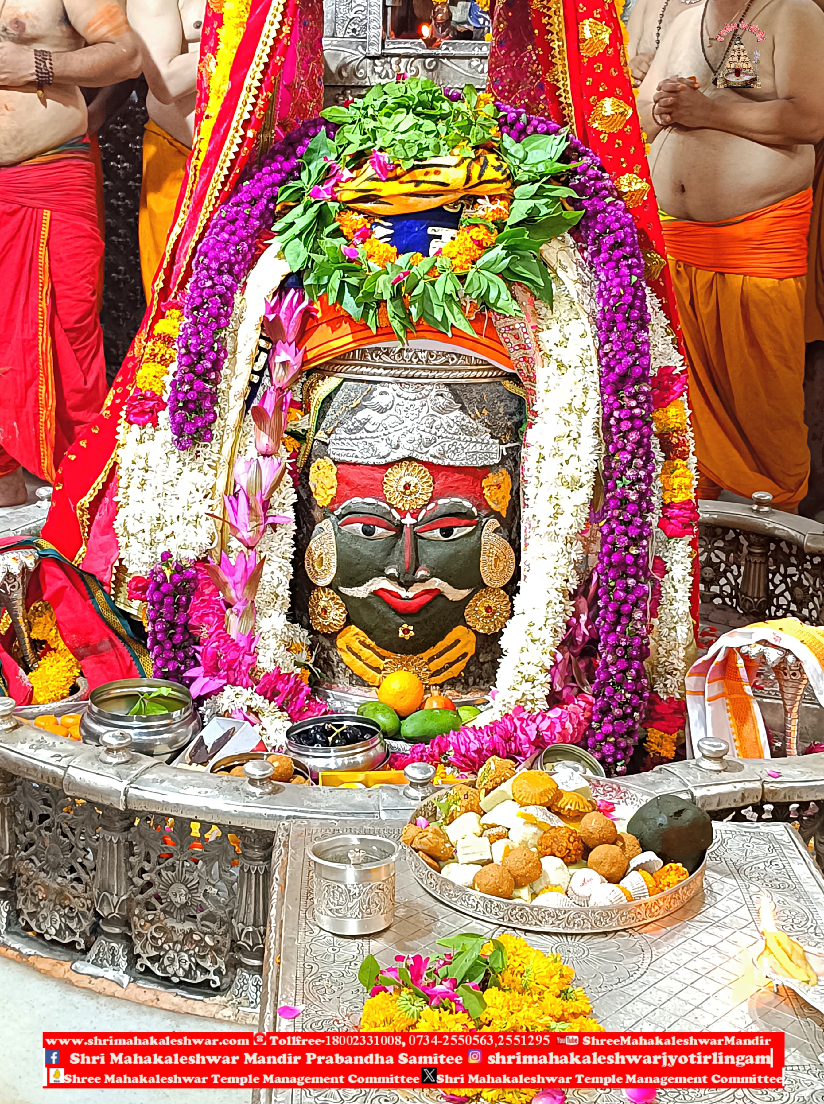 Baba Mahakal is adorned in his royal form by offering sandalwood ...