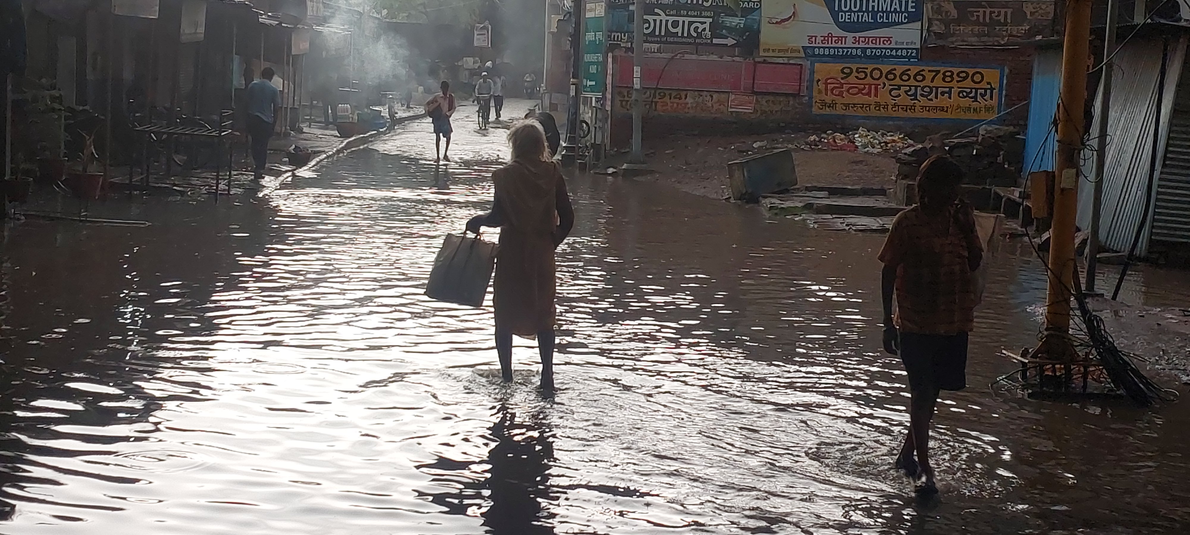 Varanasi Picture...The first rain exposed the Municipal Corporation