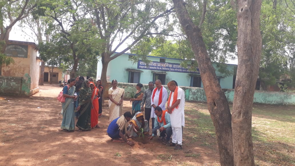 After the entrance ceremony, tree plantation was also done in Jamgaon ...