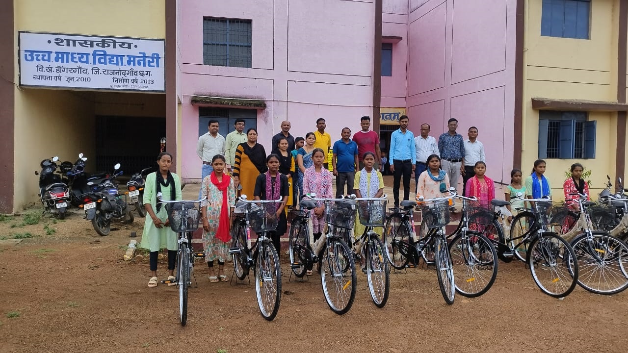 Bicycles were given to eligible girl students enrolled in Maneri School ...
