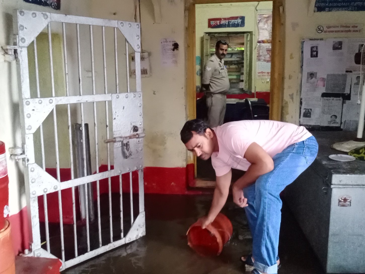Water filled inside GRP police station Lalitpur