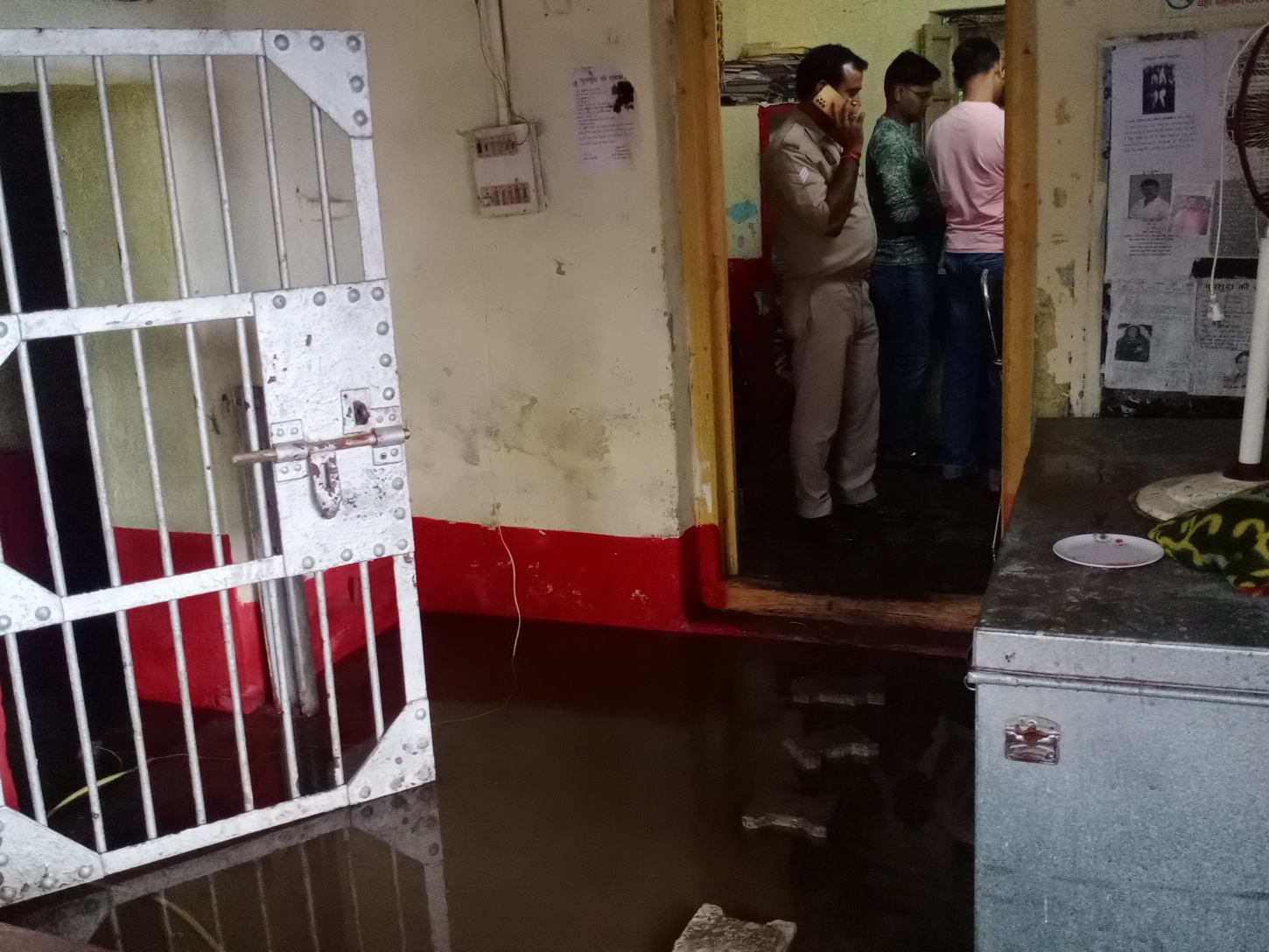 Water filled inside GRP police station Lalitpur