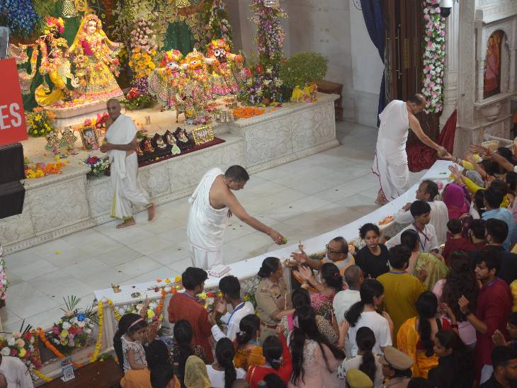 Strict security at ISKCON in Noida Food from Russia, America, Italy ...