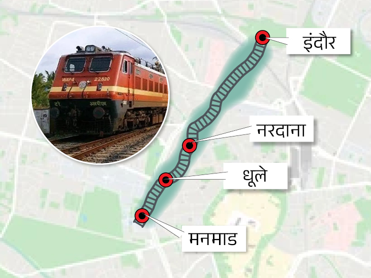 Mumbai Indore Train Route; Indore Manmad Railway Line Project Details ...